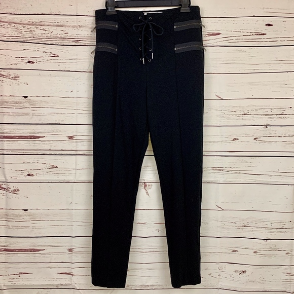 ASOS | Pants & Jumpsuits | Asos High Waist Lace Up Front Black Pants ...